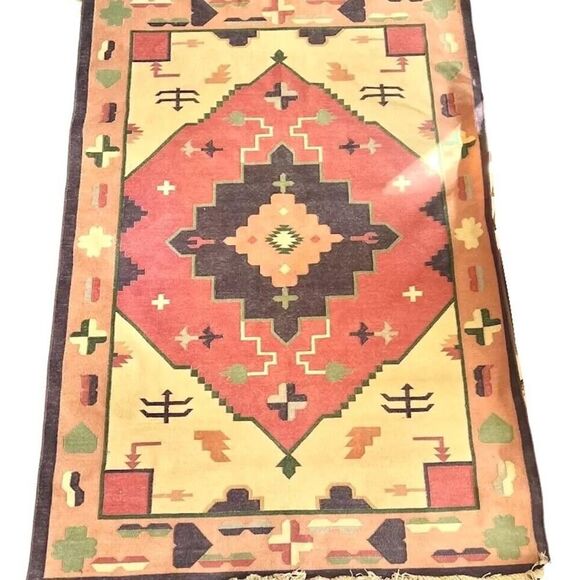 Accents | Vintage Geometric Kilim Reversible Rug Tribal Hand Woven Wool ...